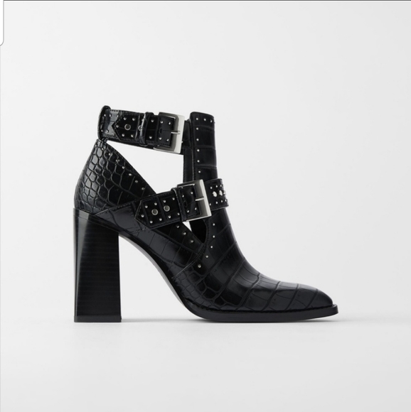 Zara | Shoes | Zara Studded Animal Print Ankle Boots | Poshmark